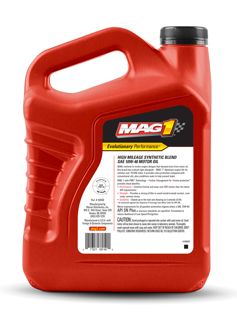 MAG 1® High Mileage Synthetic Blend 10W‑40 Motor Oil